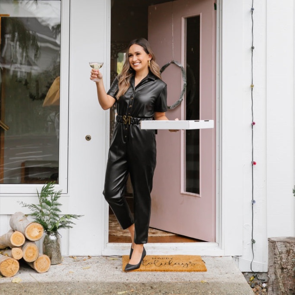 Smash + Tess Leather Jumpsuit - Gem